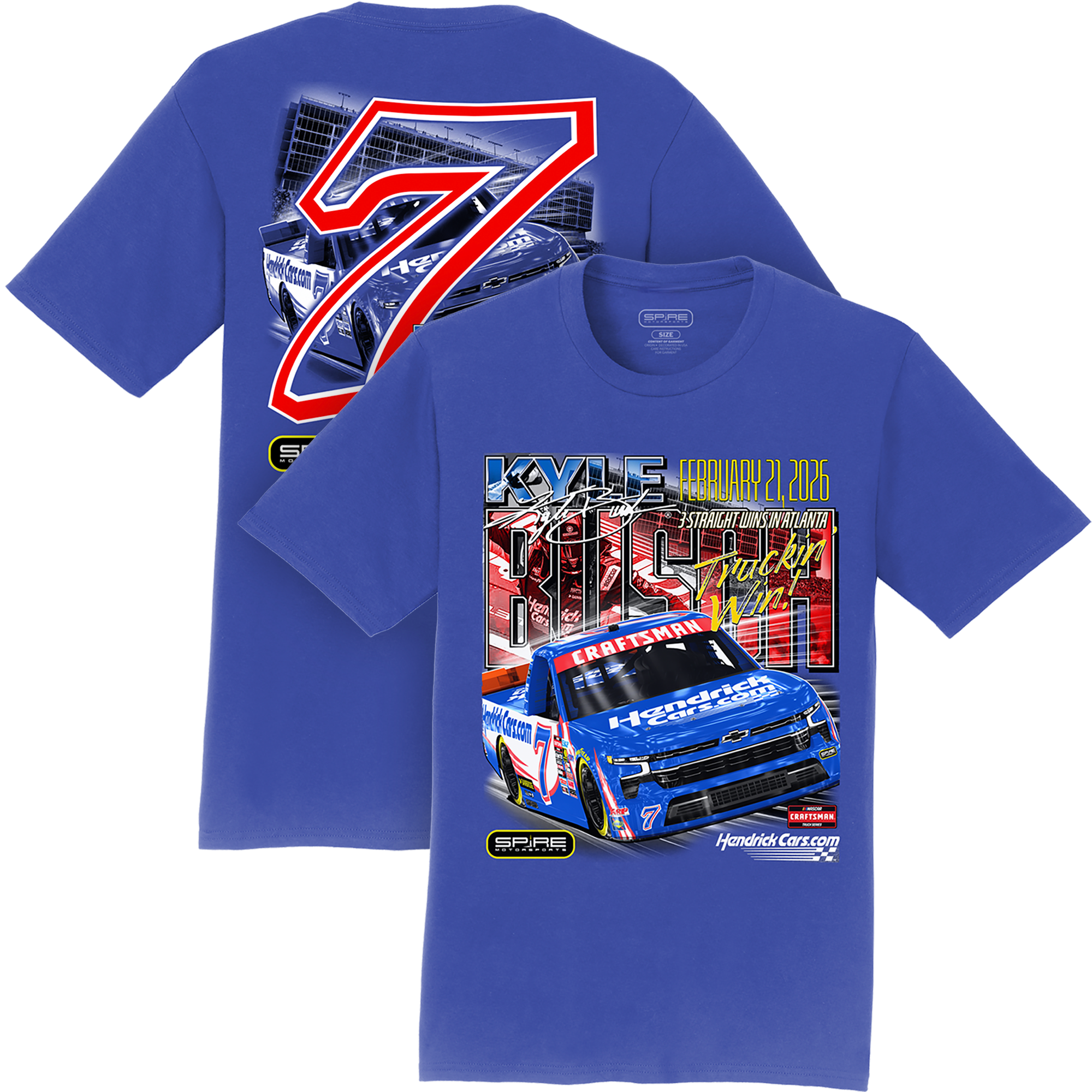#7 Kyle Busch HendrickCars.com NCTS ATL Win T-Shirt – Shop Spire ...